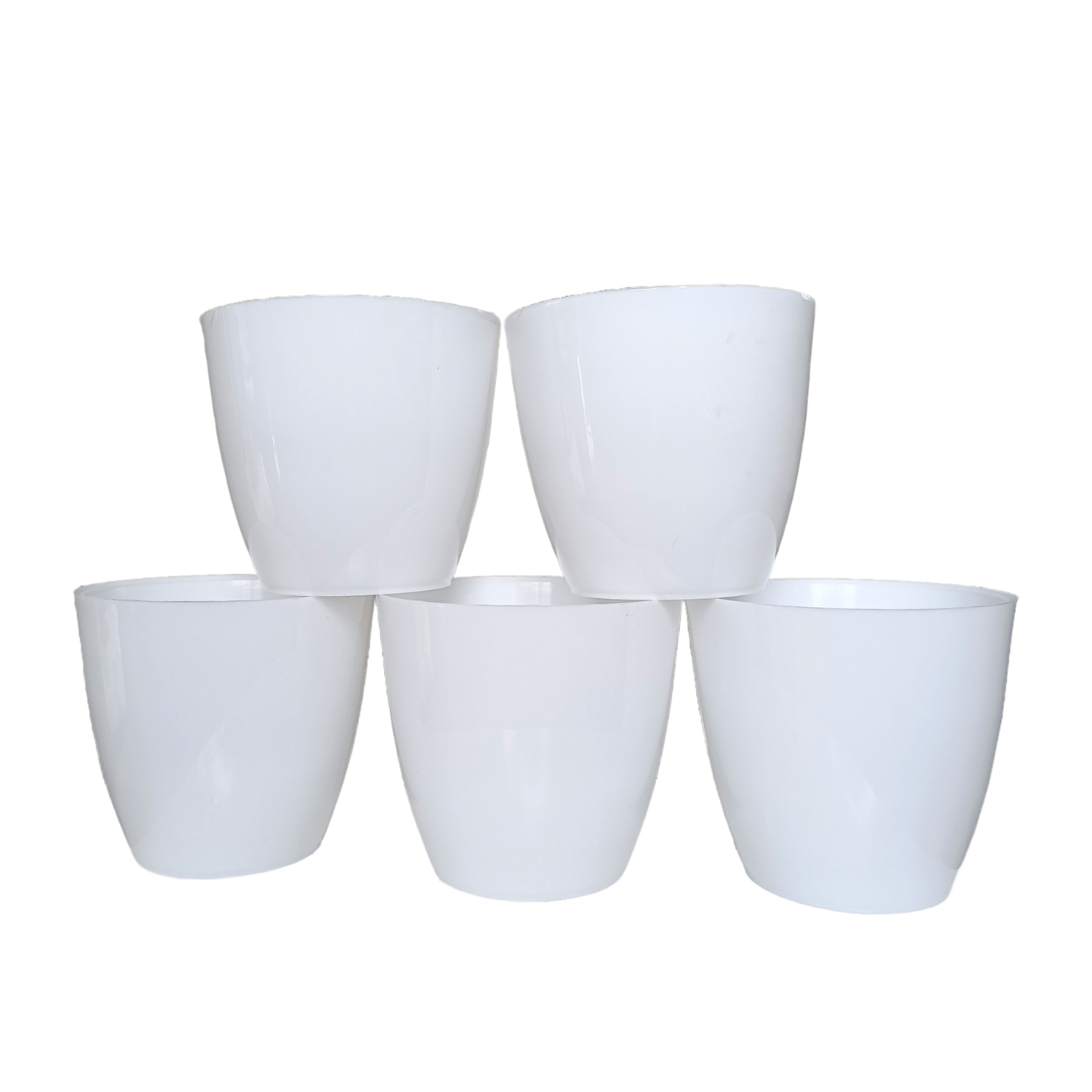 Cool White Flower Pots for Small Plant (4.5 inch, Pack of 5) - Ecodott
